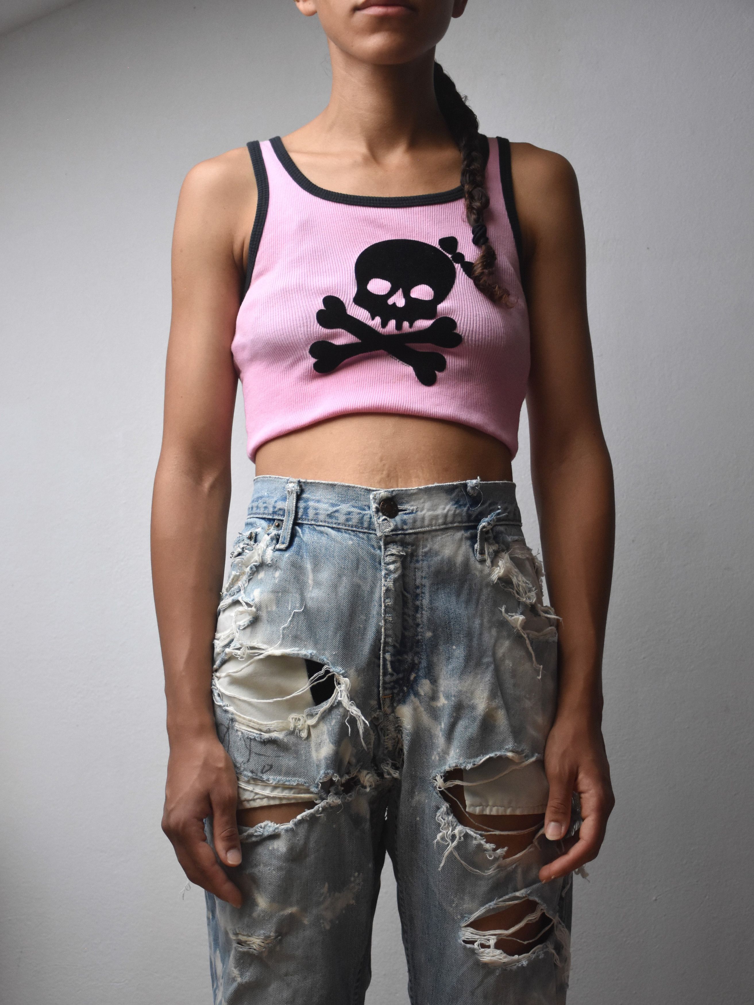 Vintage y2k vintage David & Goliath summer night tee sugar skull | Grailed
