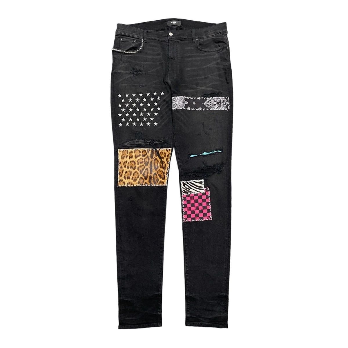 Amiri Amiri Art Patch Jeans Aged Black | Grailed