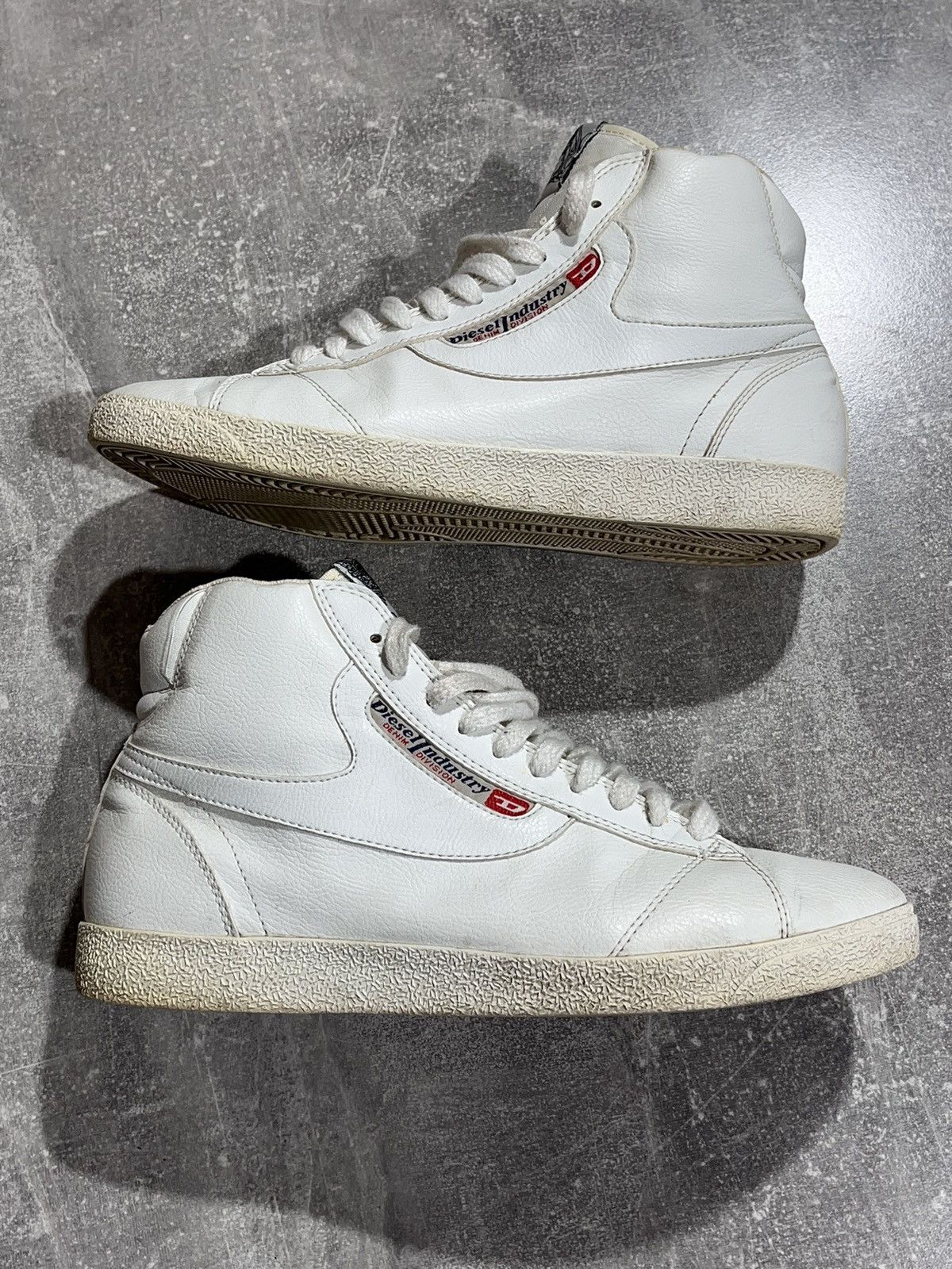 Diesel × Streetwear × Vintage Vintage Diesel Hi-Top Leather Sneakers ...