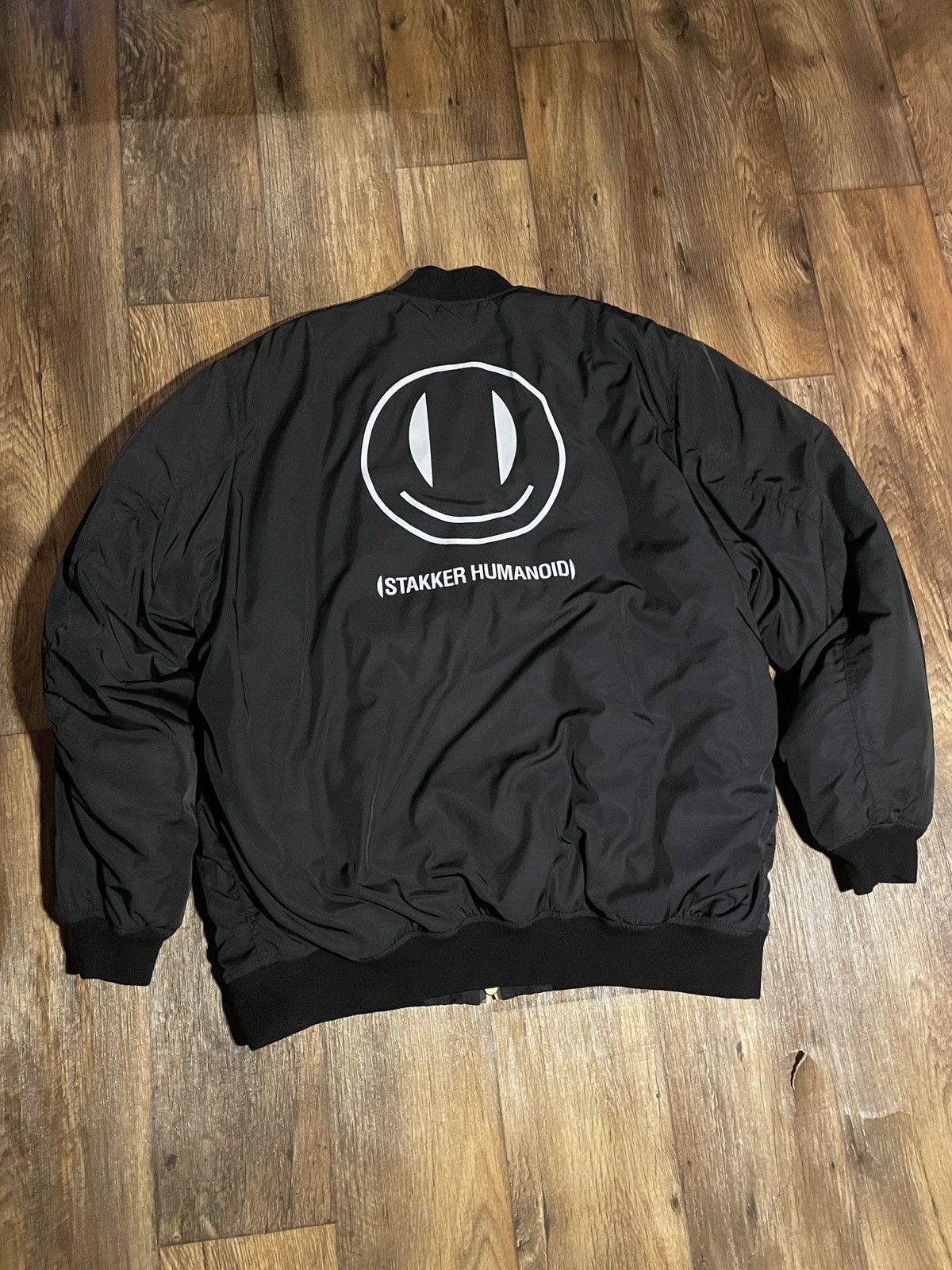 Raf Simons Oversized SP 01 Smiley Bomber - Black - S | Grailed