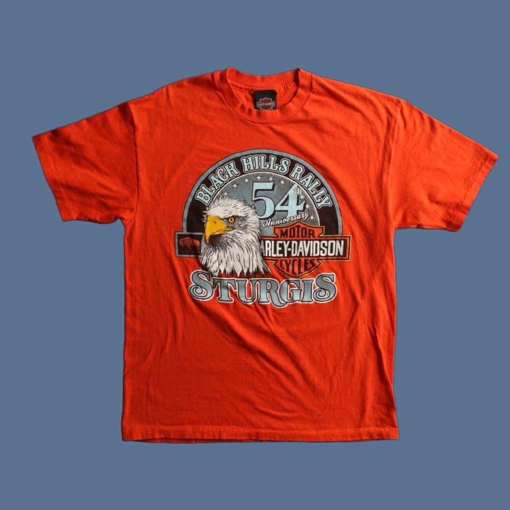 Harley Davidson VINTAGE Harley-Davidson T Shirt Shirt Men M/L Orange ...