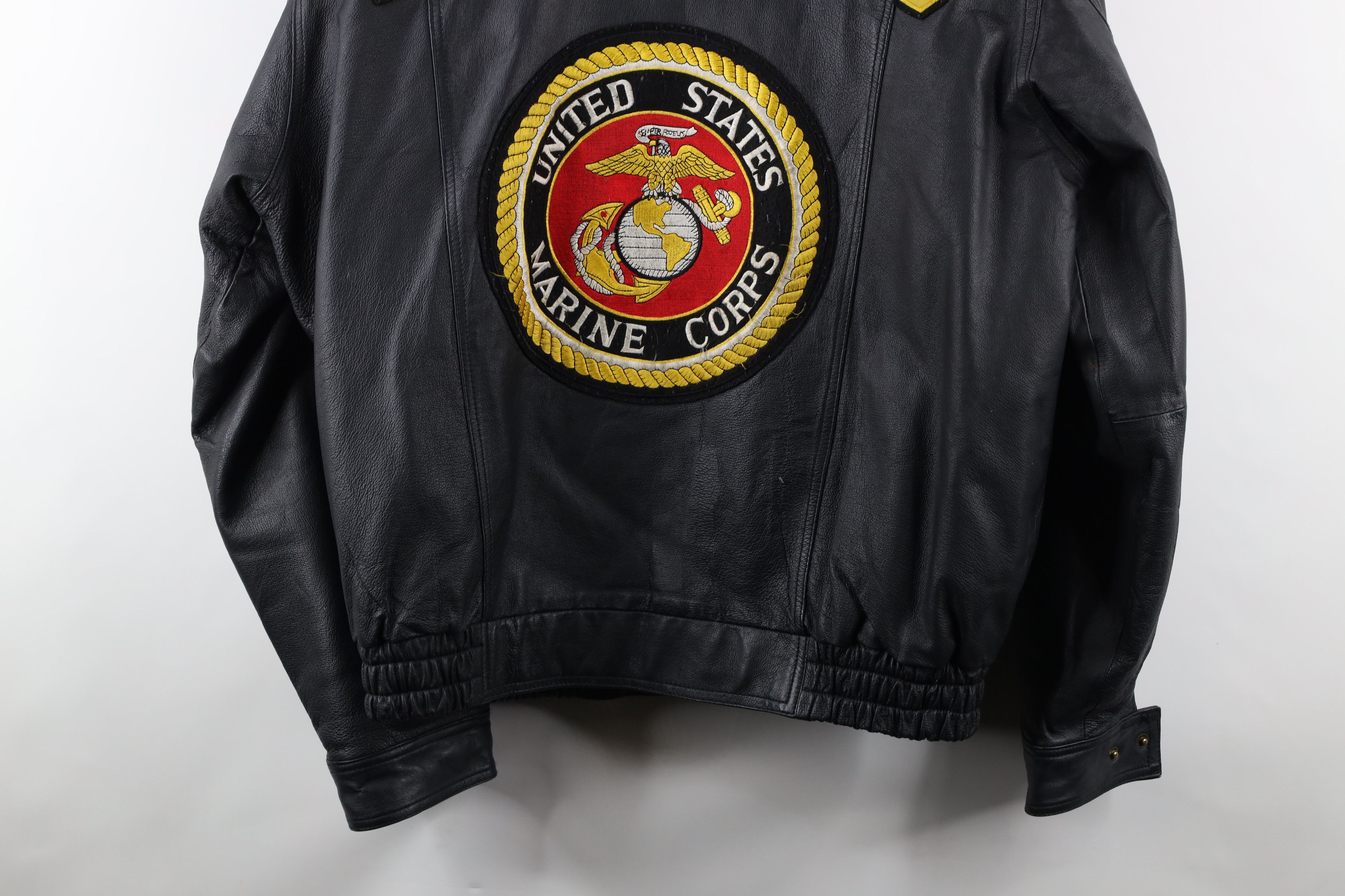Vintage Vintage 90s United State Marines Corps USMC Leather Jacket ...