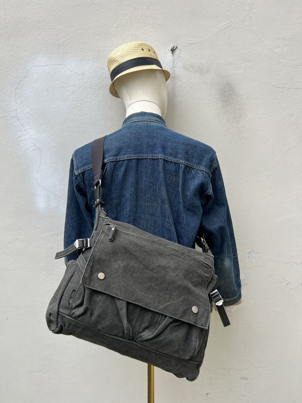 Bag × Japanese Brand Baggy Port Japan Fade Black Duck Cotton Messenger ...