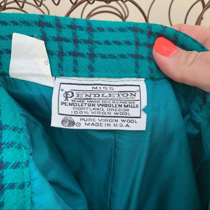 Pendleton Vintage Miss Pendleton blue teal plaid pencil skirt | Grailed