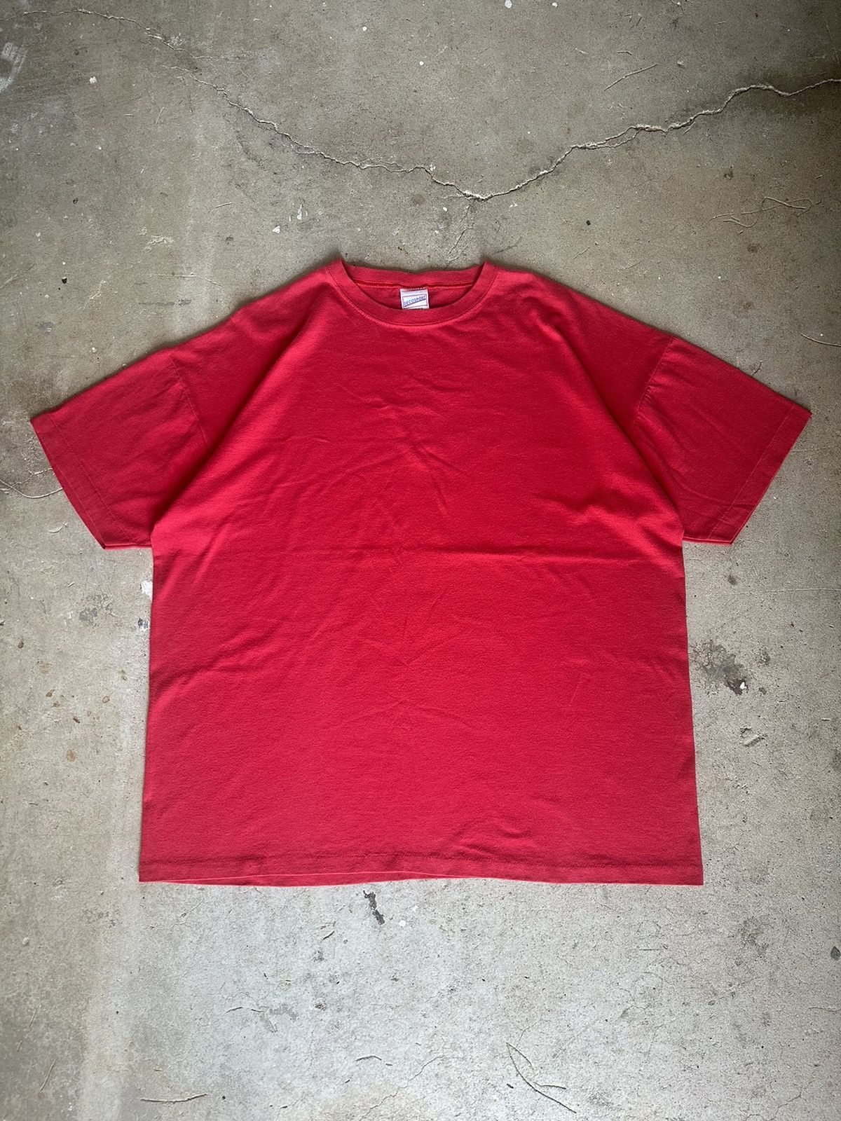 Vintage 1990s Vintage Boxy Sun Faded Red Single Stitch Blank T Shirt | Grailed