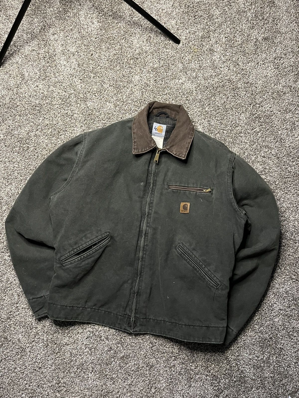 Carhartt × Vintage Vintage 90s Carhartt Moss Green Detroit Jacket ...