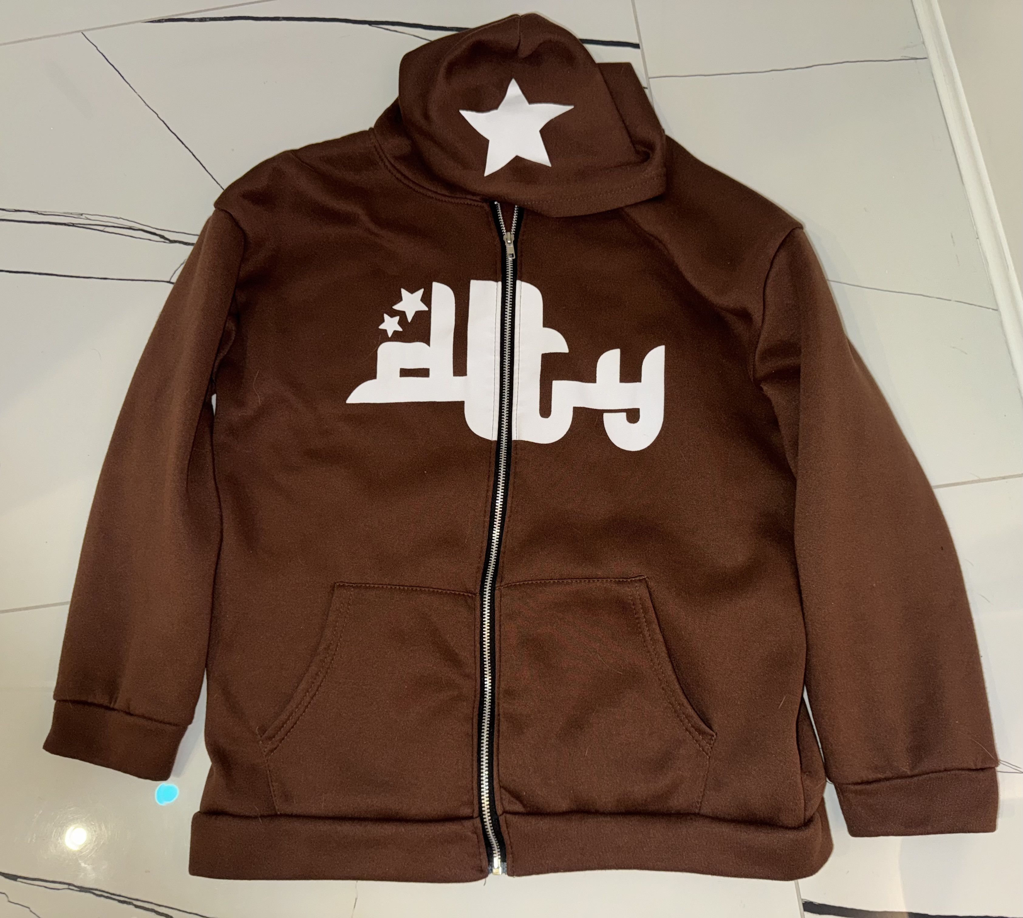 Divide The Youth Divide the Youth Brown Arabic Logo Zip Up | Grailed