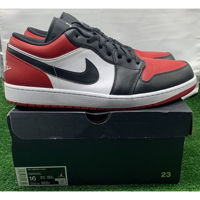 Jordan Brand Air Jordan 1 Low Bred Toe 553558-612 SIZE 16 Used | Grailed