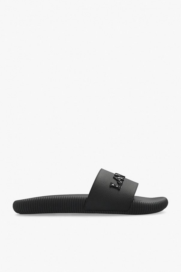 Lanvin o1w1db11123 Logo Rubber Slides in Black | Grailed