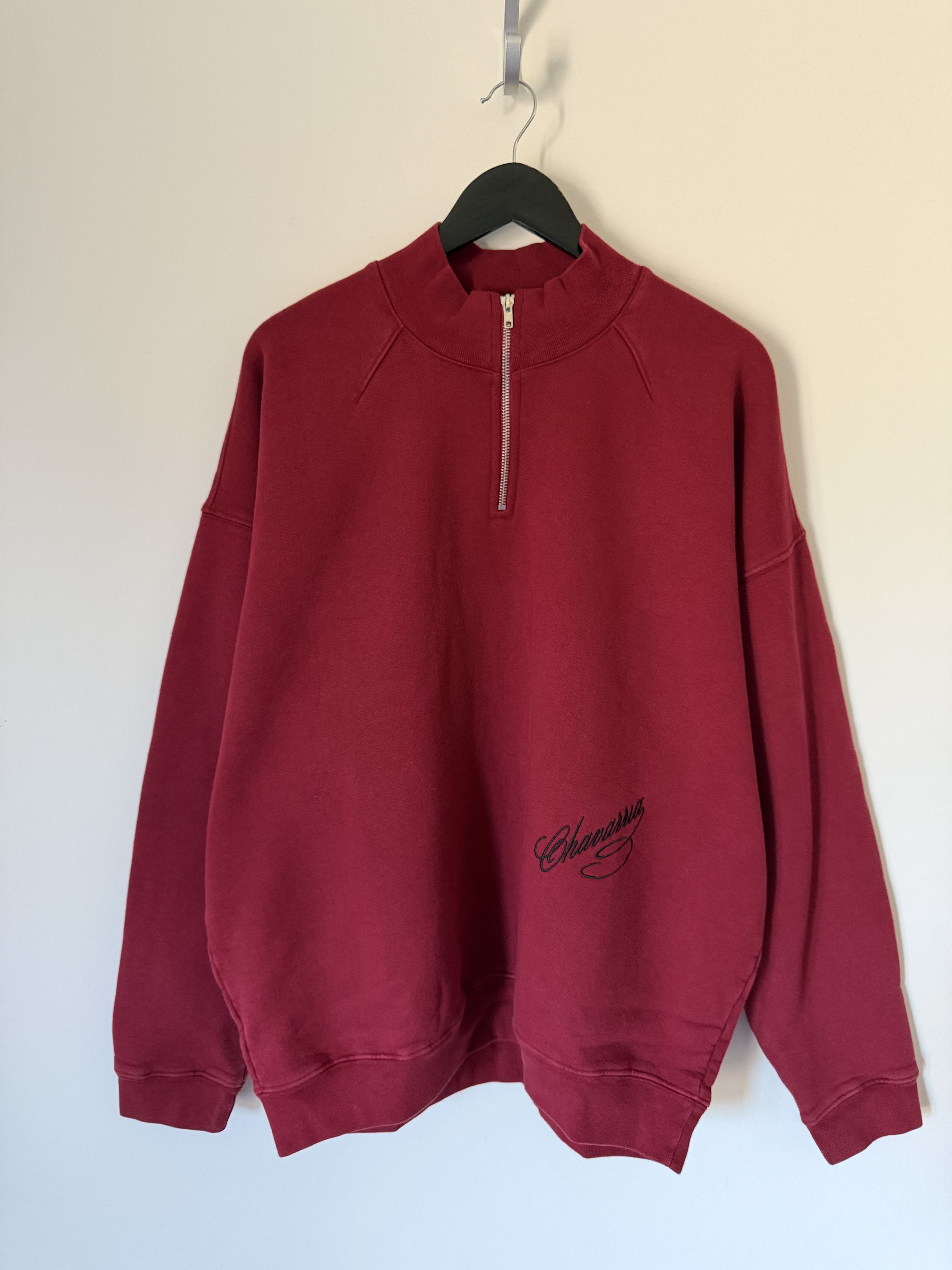 Willy Chavarria Willy Chavarria Bravo Quarter Zip Sweatshirt in Red ...