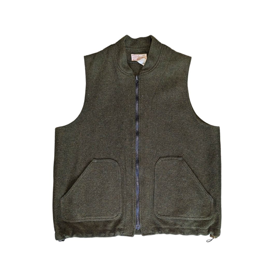 Filson Filson Moleskin Heavyweight Wool Vest Liner Olive Green Zip ...
