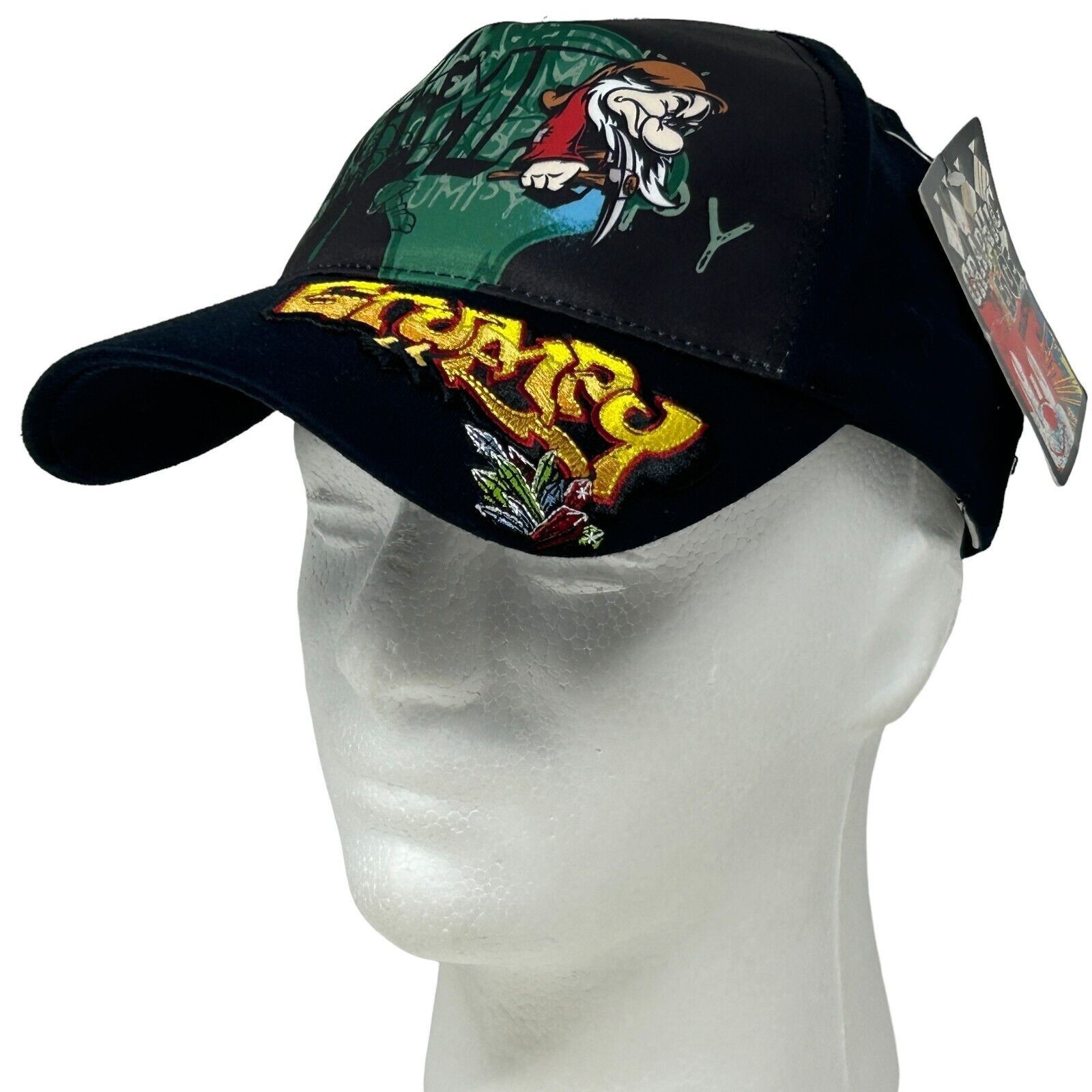 Disney Grumpy Disneyland Baseball Hat Cap Black Snow White Disney A ...