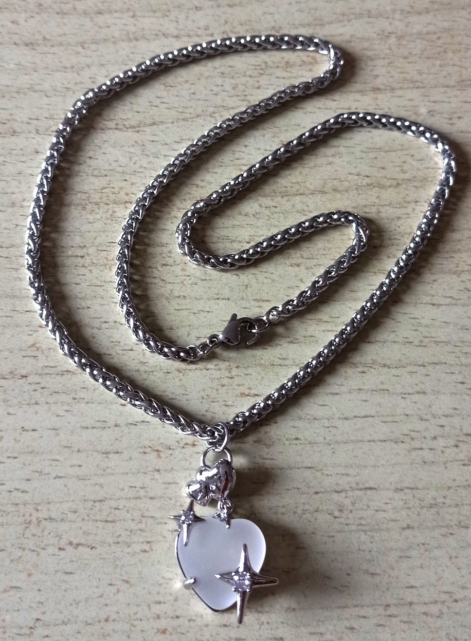 Silver Punk Cute Tiny Heart Galaxy Zircon Gems Silver Necklace | Grailed