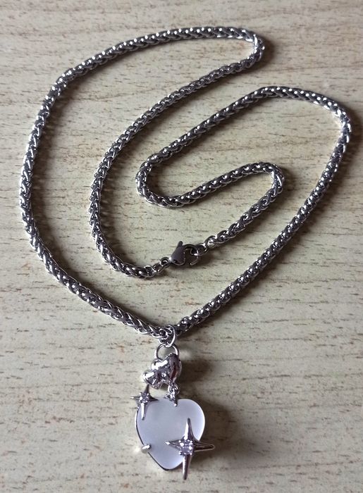 Silver Punk Cute Tiny Heart Galaxy Zircon Gems Silver Necklace | Grailed