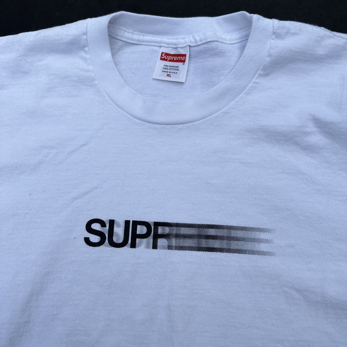 Supreme Supreme white motion logo tee | Grailed