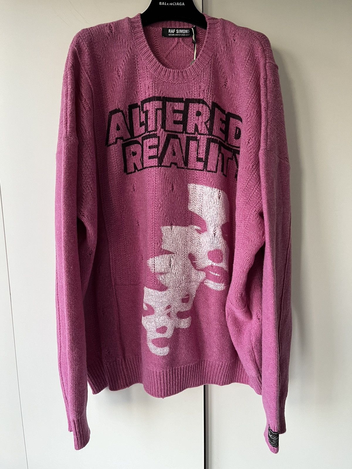 Raf Simons Brand new Raf Simons oversized Altered Reality pink sweater ...