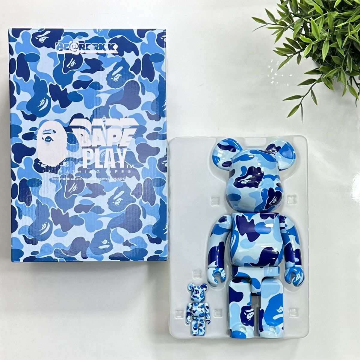 Bape × Medicom Bearbrick × Medicom Toy Bape x Bearbricks ABC Camo Blue ...