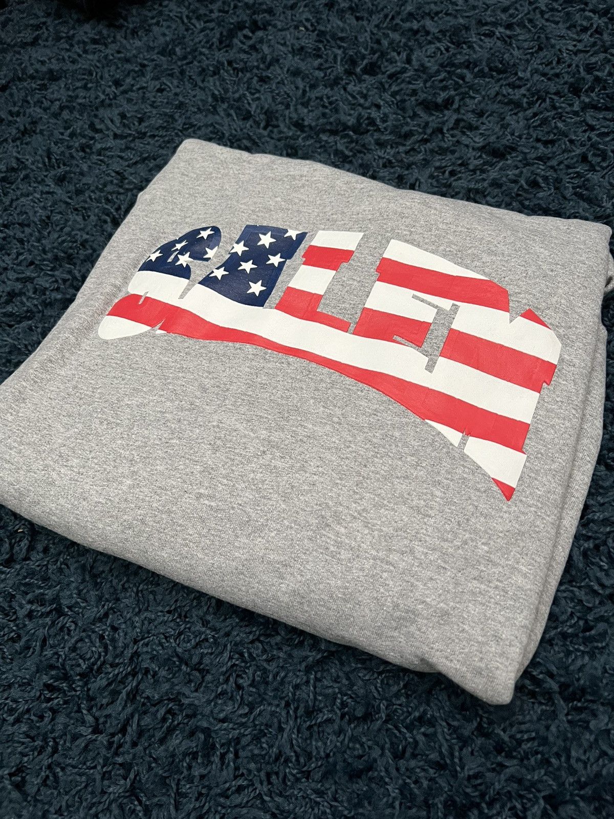 Drain Gang Salem American Flag Collegiate Hoodie Gray | Grailed