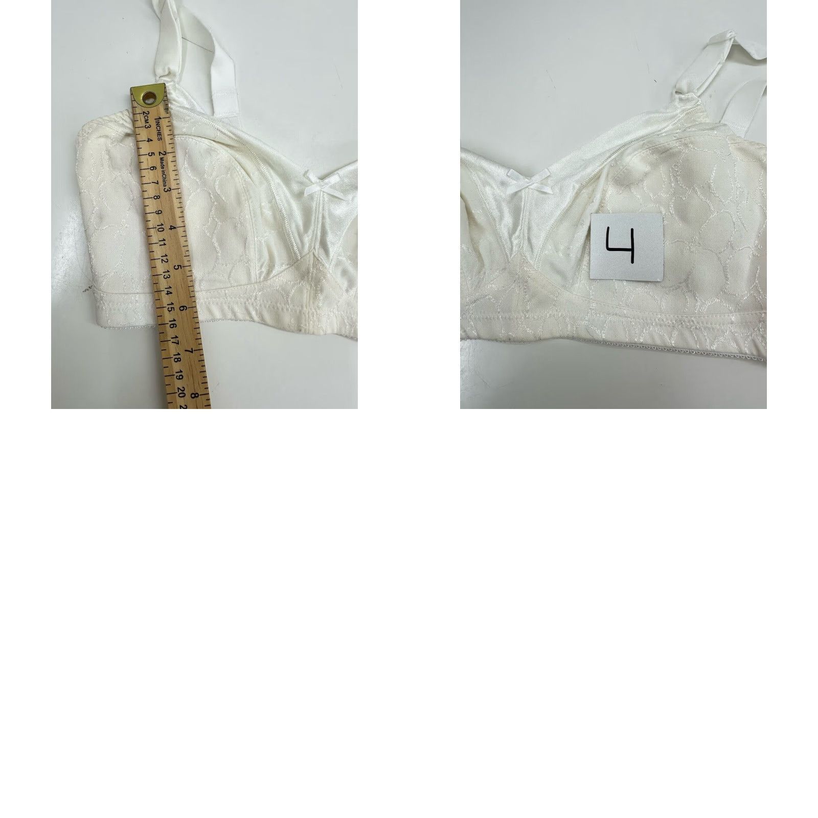 Vintage Bali Womens Bra 36D Extra Large XL White Floral Wireless | Grailed