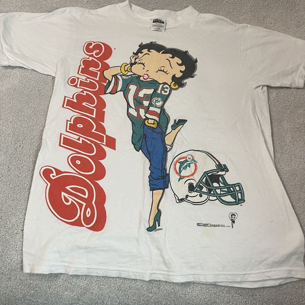 Vintage Miami Dolphins NFL Betty Boop T-Shirt | Grailed