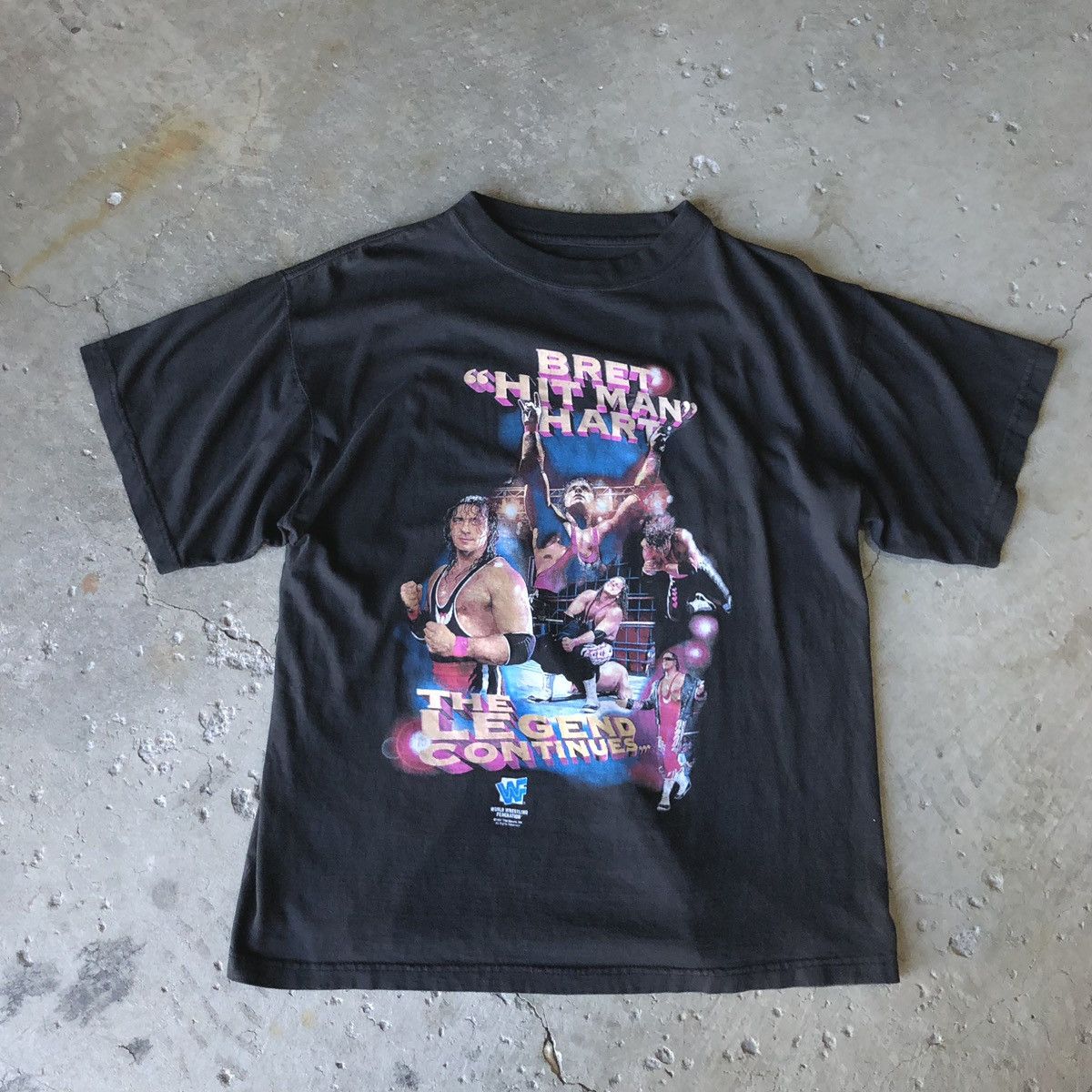 Vintage × Wwf Vintage Bret Hitman Hart 90s WWF Tee Shirt | Grailed