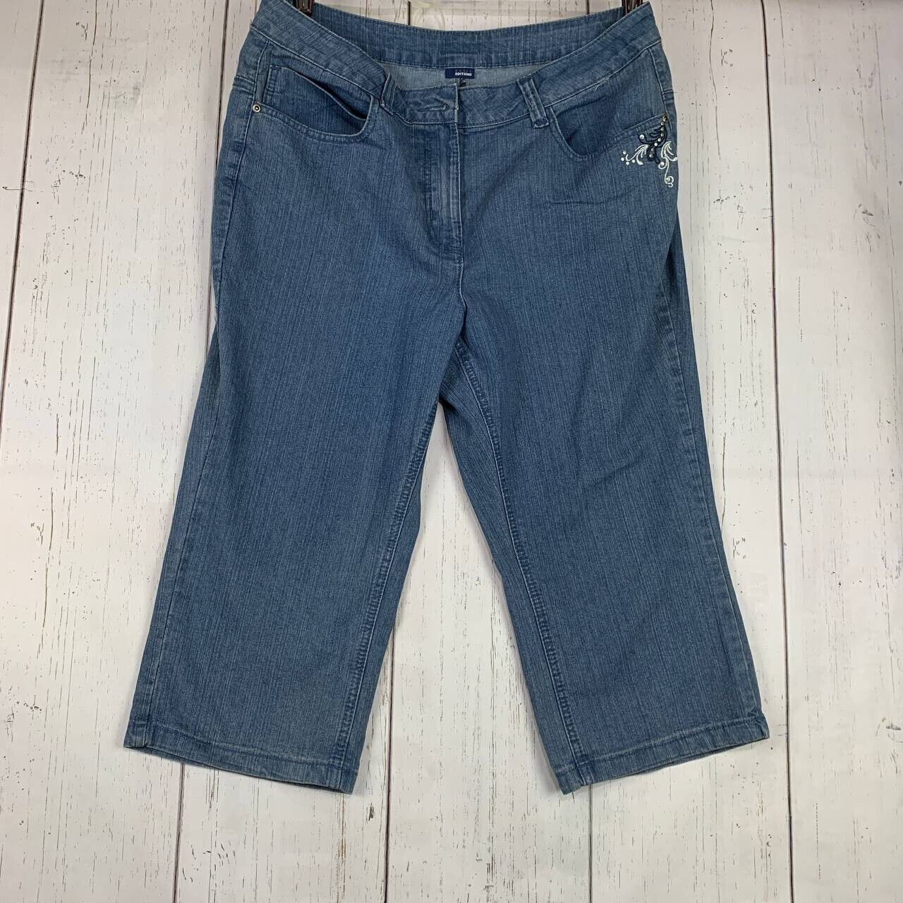 Basic Editions Basic Editions 10 High Rise Capri Jeans Pants Women ...