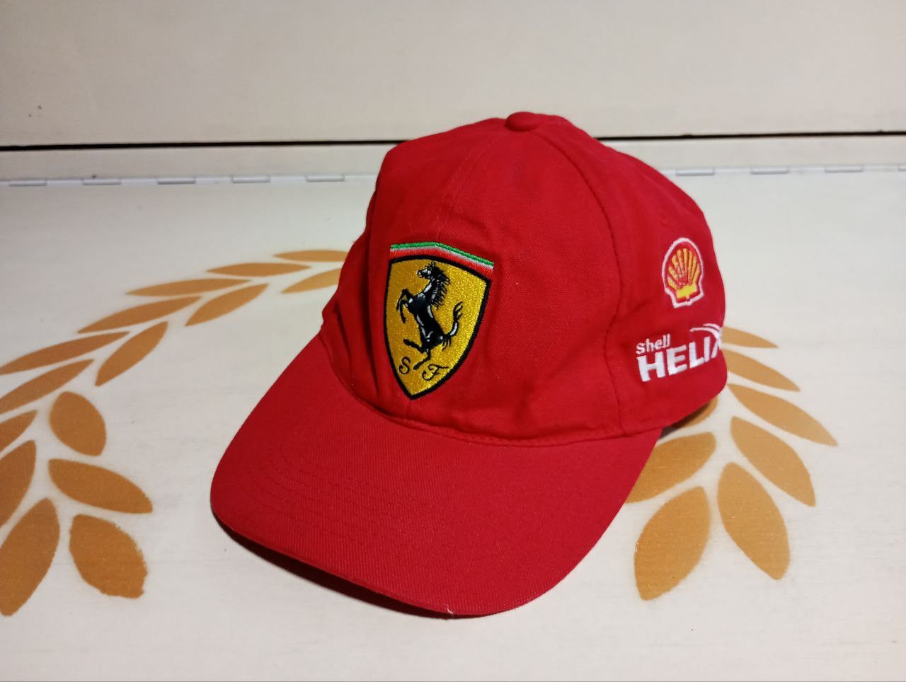 Archival Clothing × Ferrari × Racing Vintage Ferrari Shell Helix Cap 90’s Red Racing Cap ...