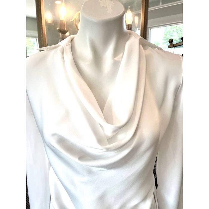 Joseph Ribkoff Satin Blouse In White | Grailed