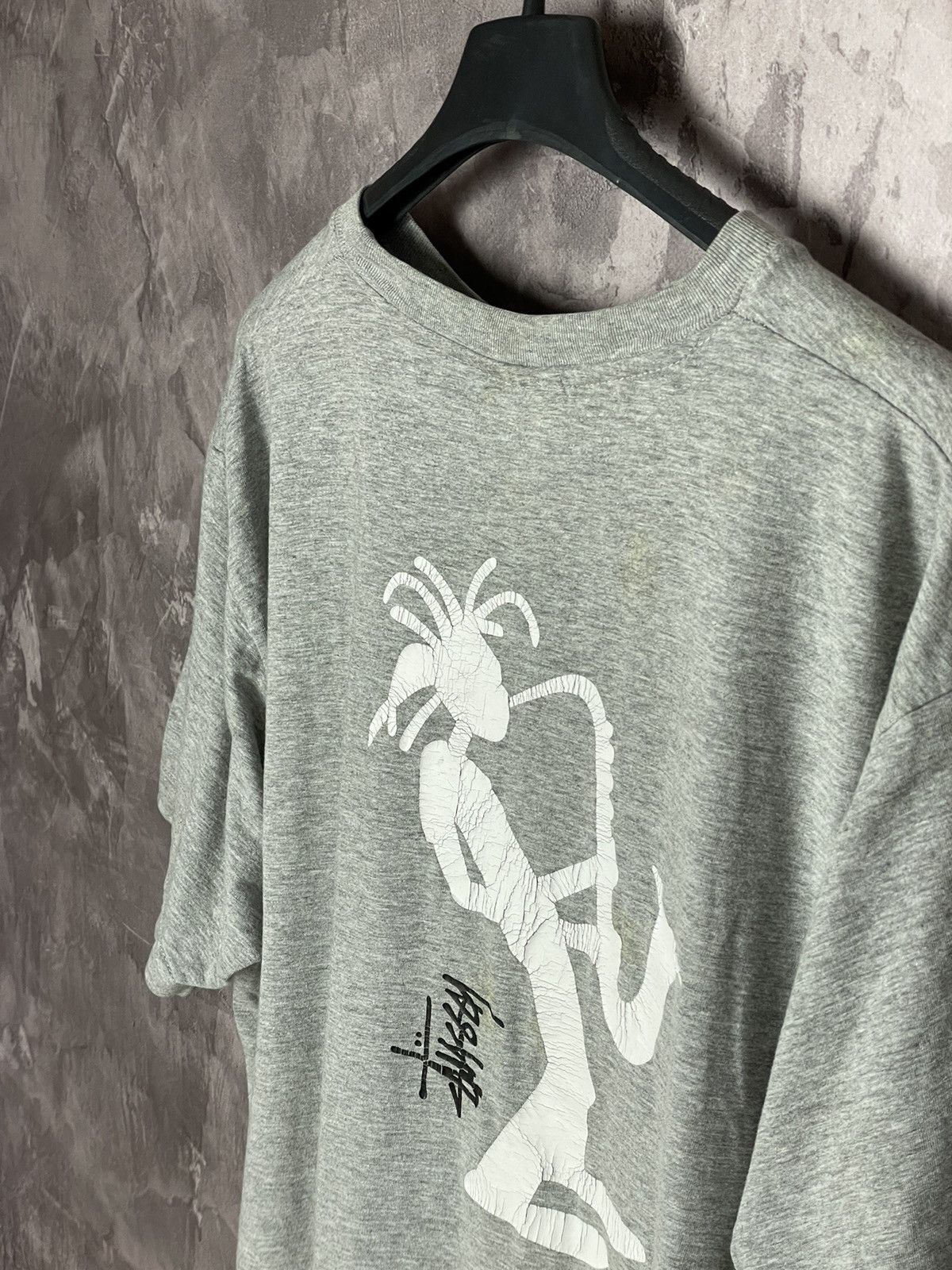 Vintage Vintage 90’s Stussy Jazz Man Faded Rasta Stickman T-shirt | Grailed