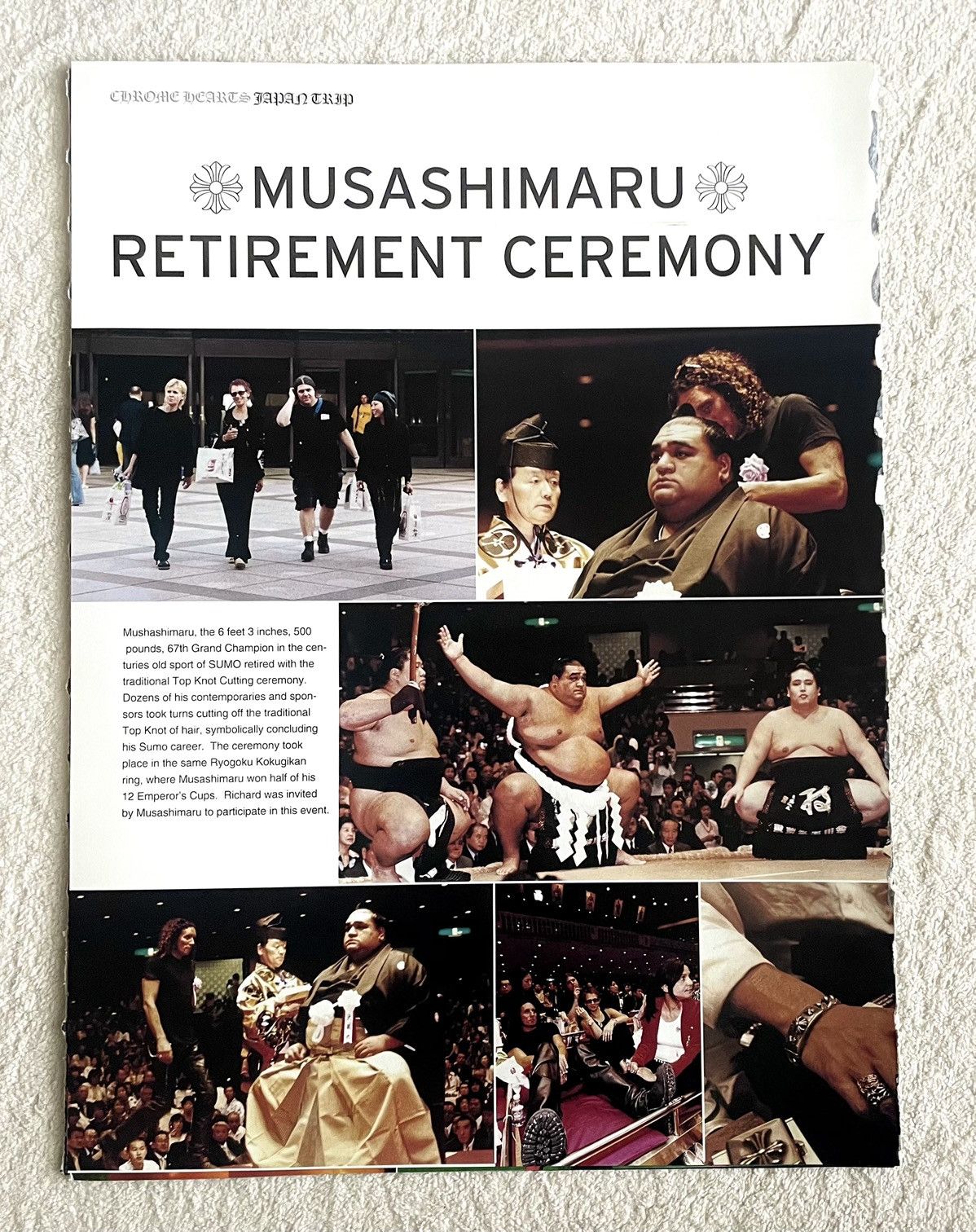 Chrome Hearts Chrome Hearts musashimaru SuMo 8x11 magazine cutout ...
