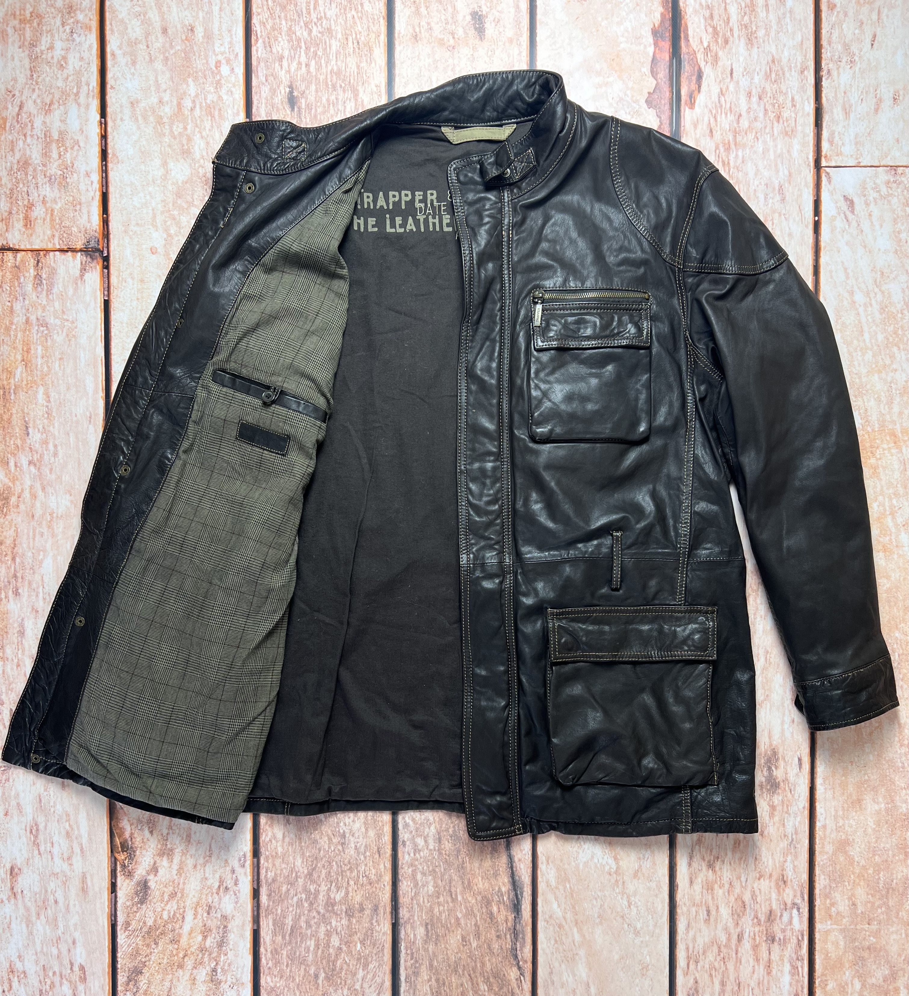 Genuine Leather × Leather Jacket × Vintage Genuine leather Trapper ...