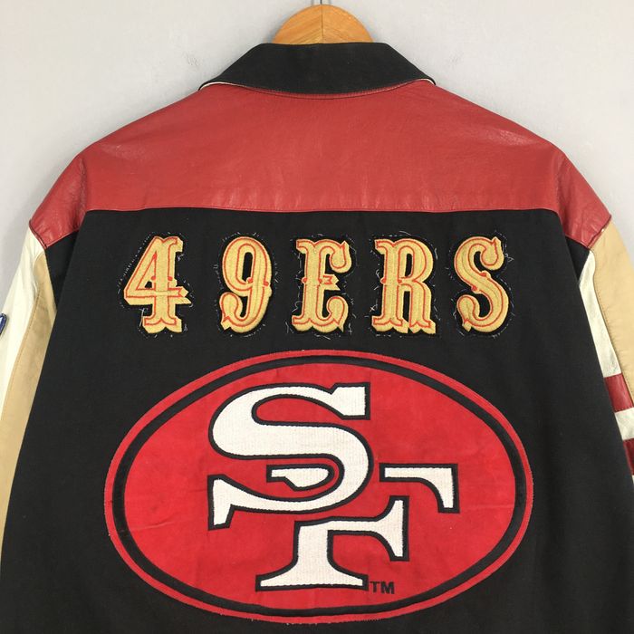 NFL Vintage 90s San Francisco 49ERS Bomber Leather Jacket L | Grailed