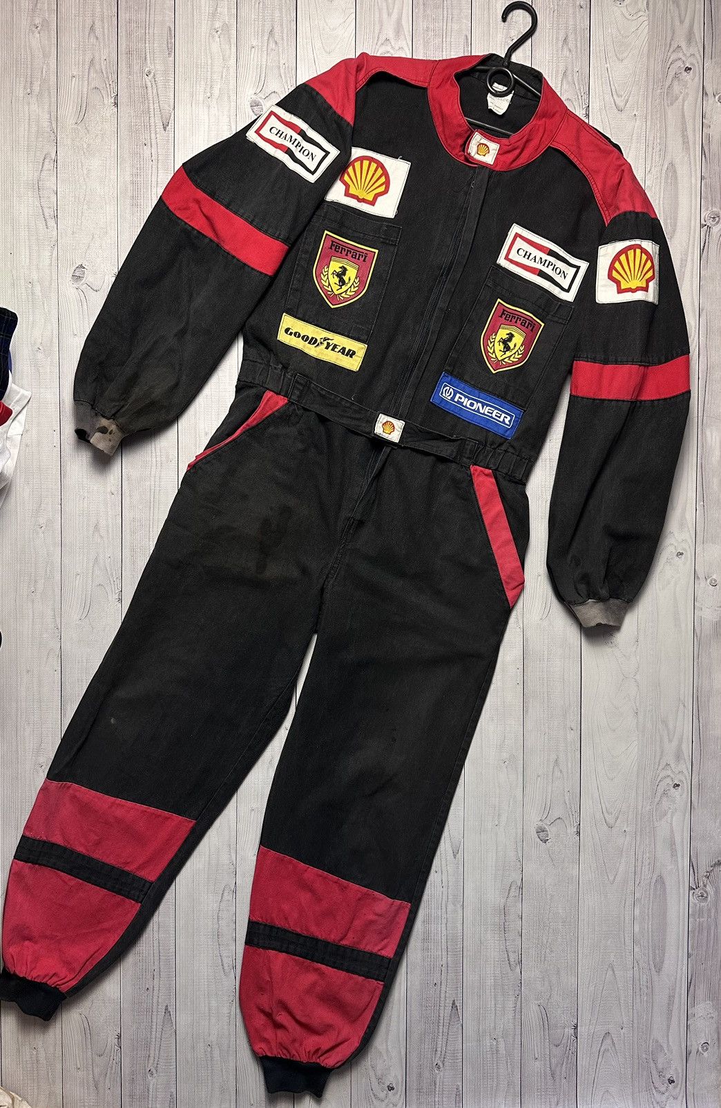 Ferrari × Racing × Vintage Vintage racing overall Ferrari logo rare ...