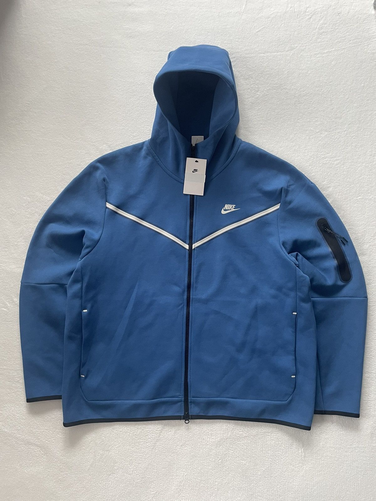 Nike 🫐 NIKE TECH FLEECE DRILL ZIP HOODIE SWOOSH SLEEVE POCKET | Grailed