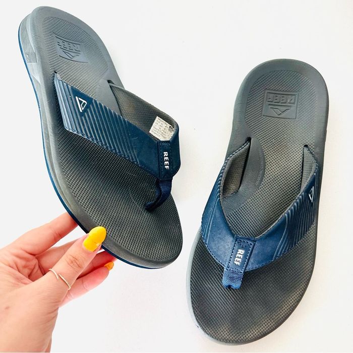 Reef MENS REEF Black Navy Blue Flip Flop Beach Pool Sandals Shoes | Grailed