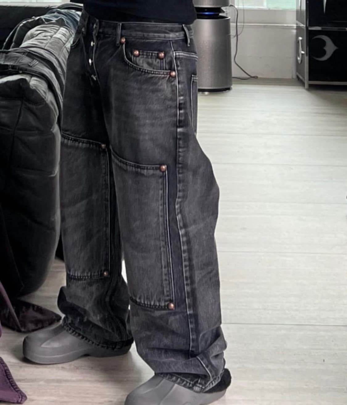 Thug Club Laser Grey Double Knee Denim | Grailed