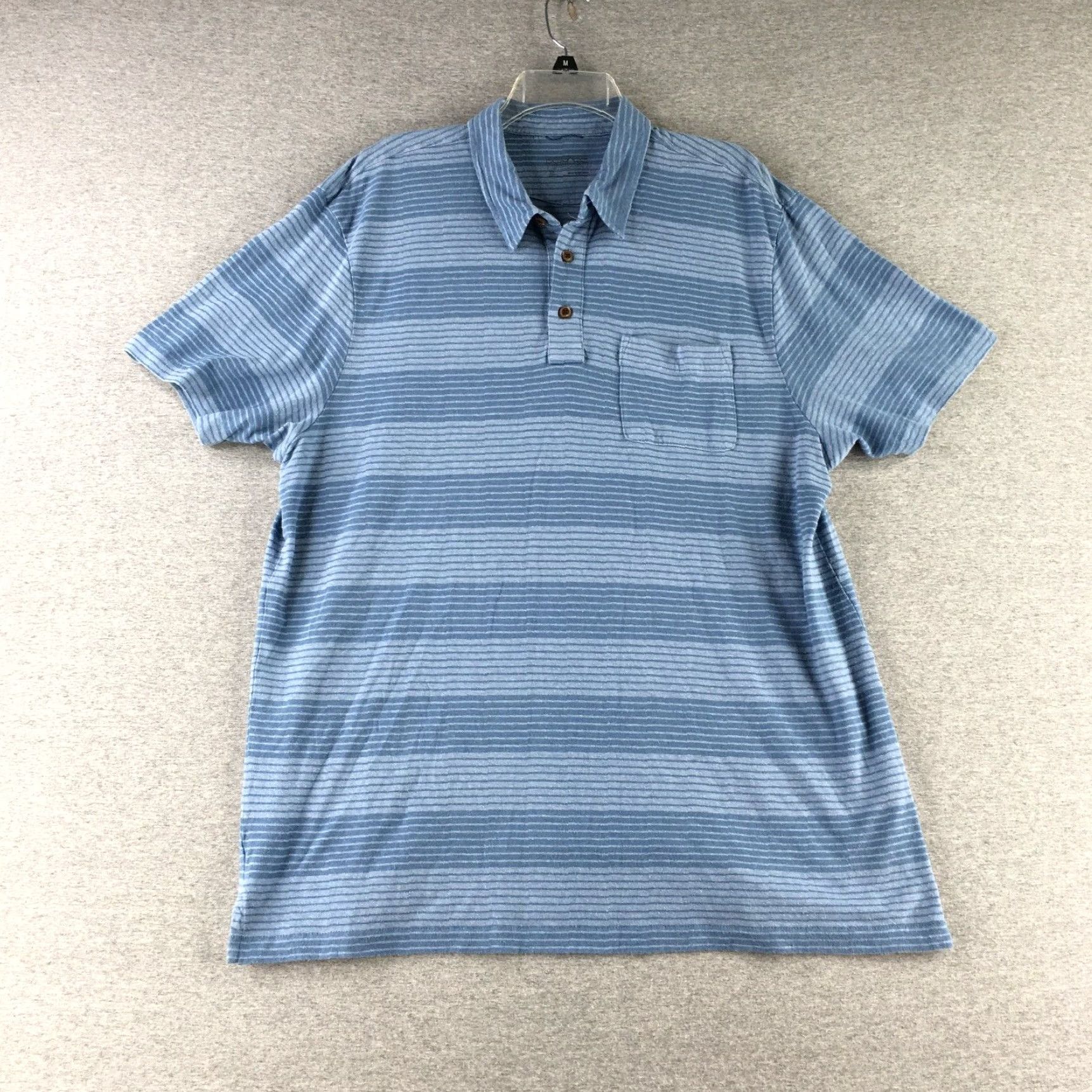 Patagonia Mens Polo Shirt Extra Large in Blue with Stripes Perfect for ...