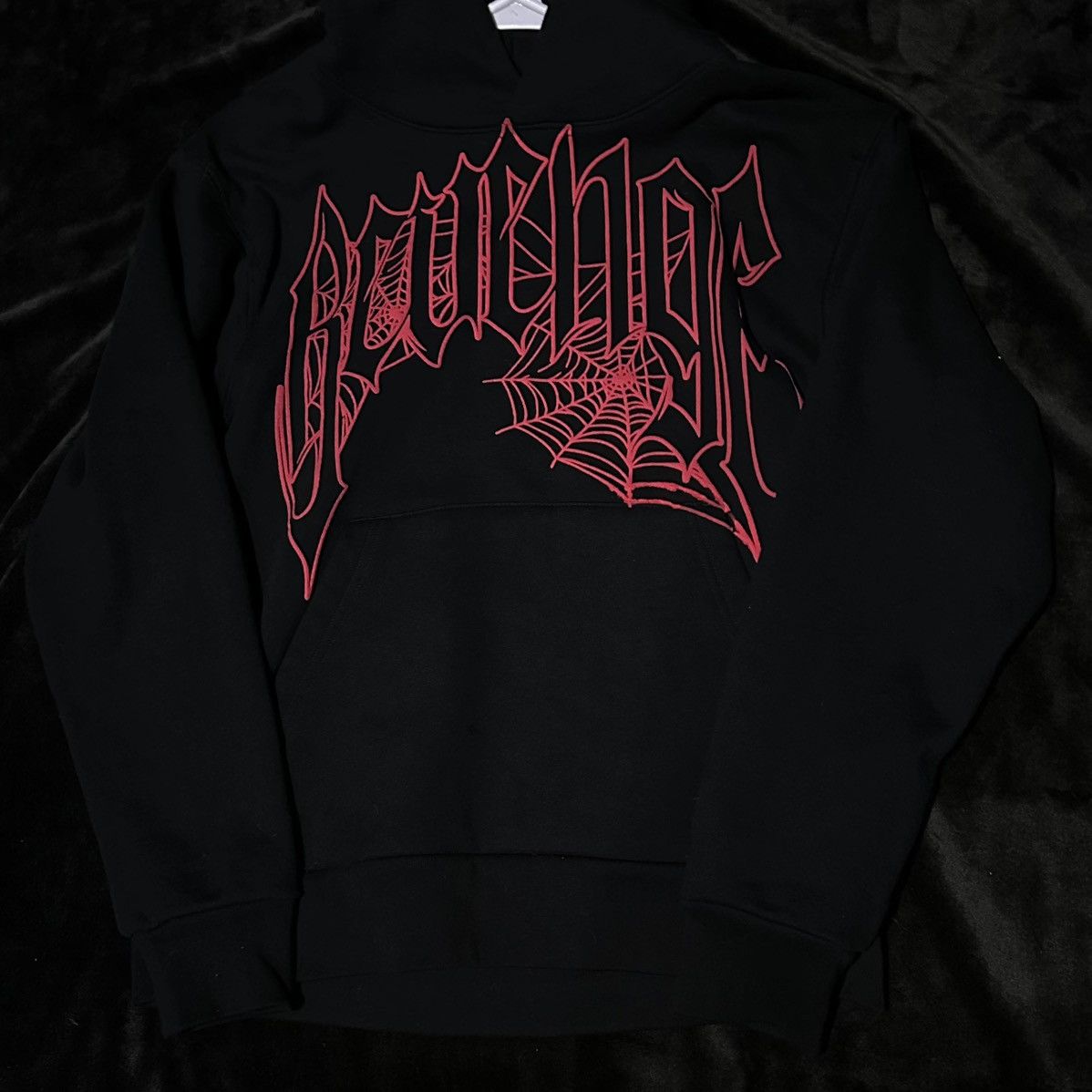 Revenge WEB CROSS HOODIE BLACK | Grailed
