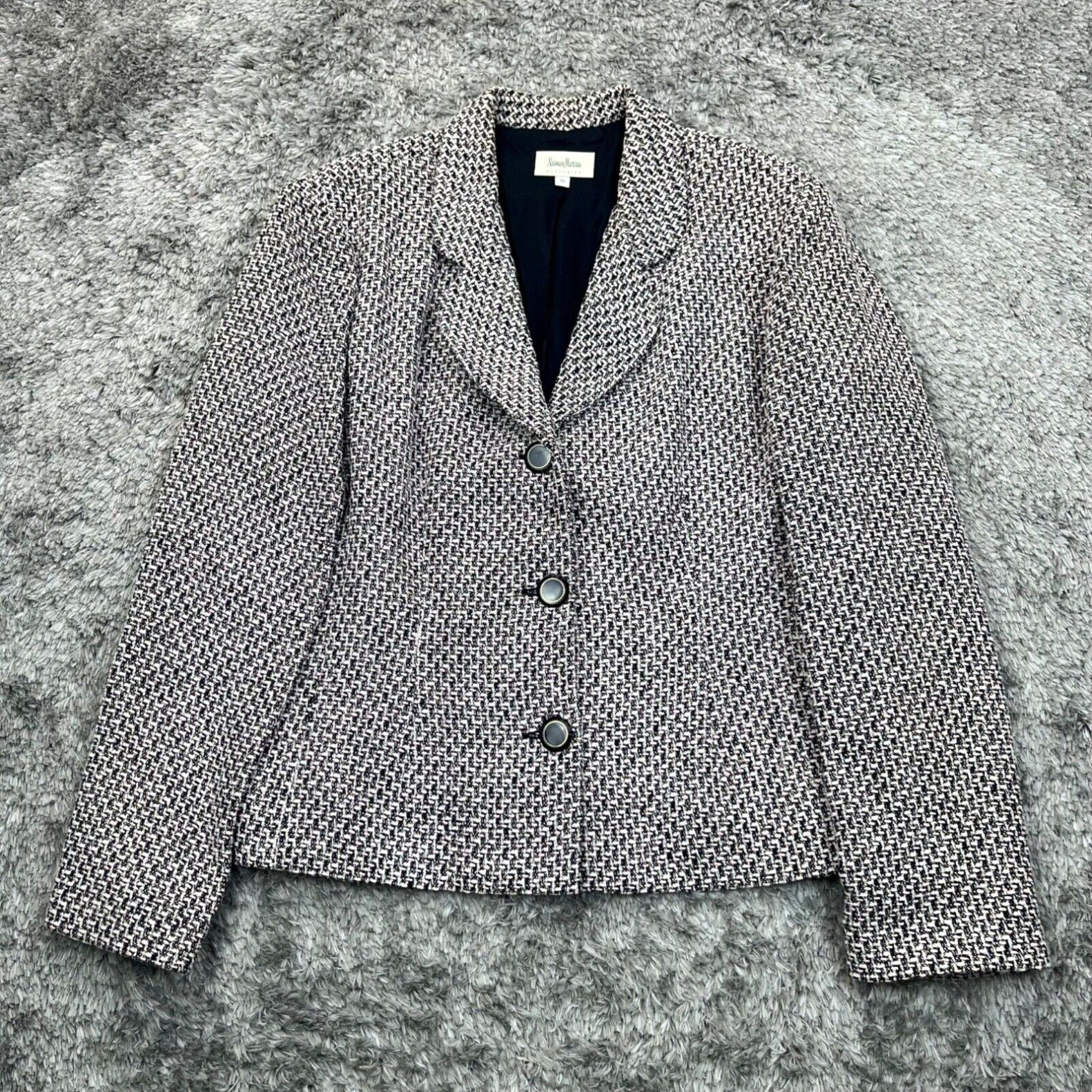Neiman Marcus Vintage Neiman Marcus Blazer Women 16 Gray Tweed ...