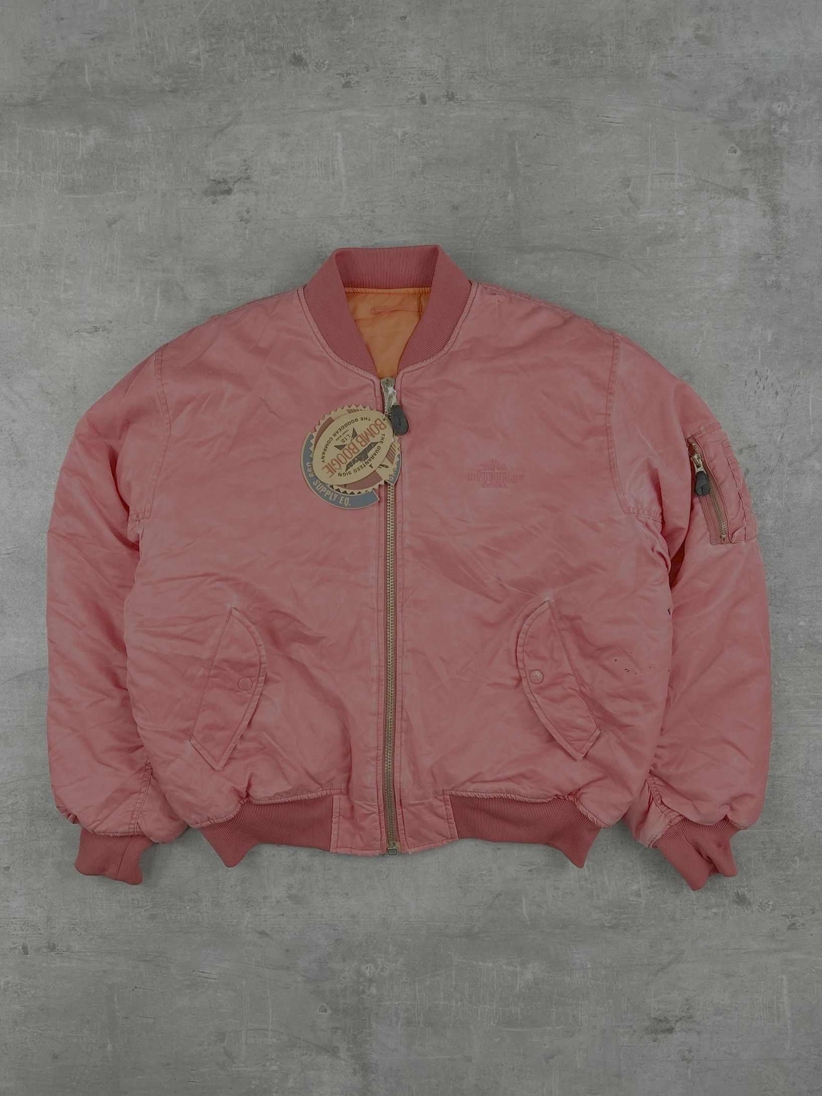 Bomboogie × Vintage BOMB BOOGIE VINTAGE REVERSIBLE BOMBER JACKET RED ...