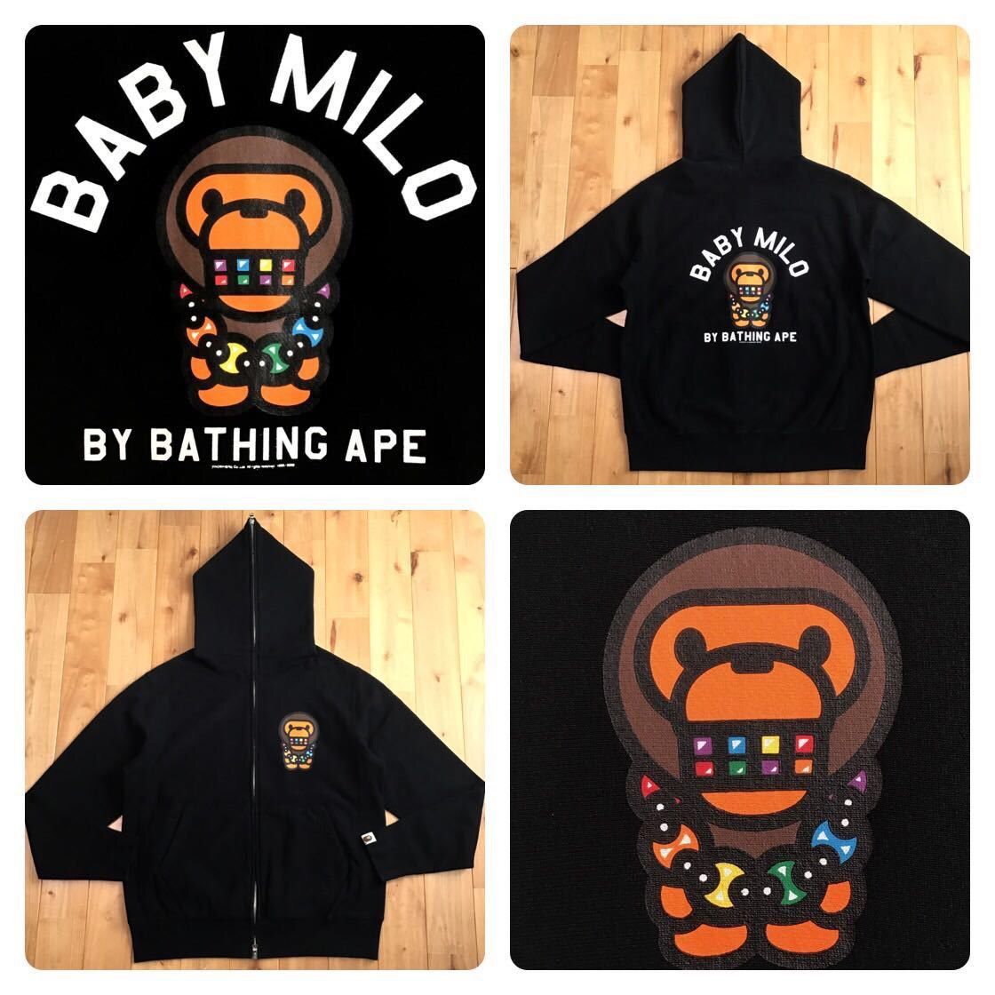 Bape × Nigo BAPE Milo full zip hoodie black a bathing ape NIGO | Grailed