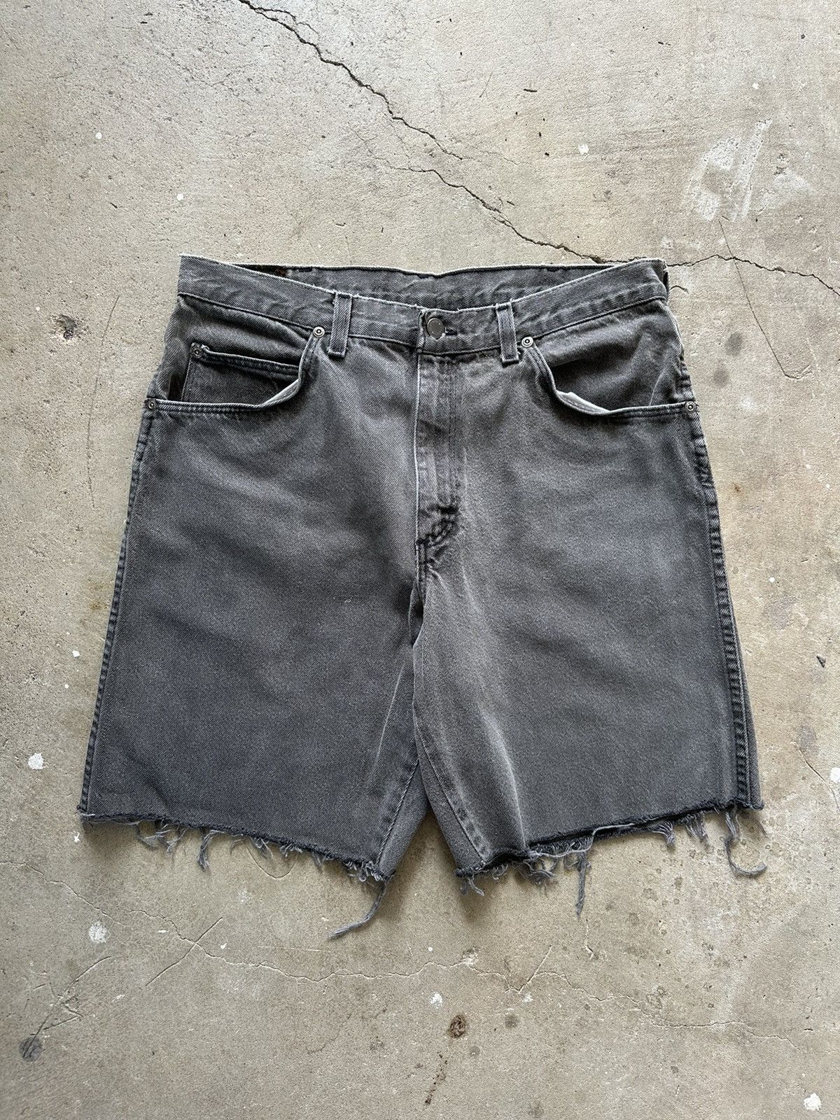 Vintage Y2K Vintage Wrangler Cut Off Jorts Faded Black Denim Shorts ...