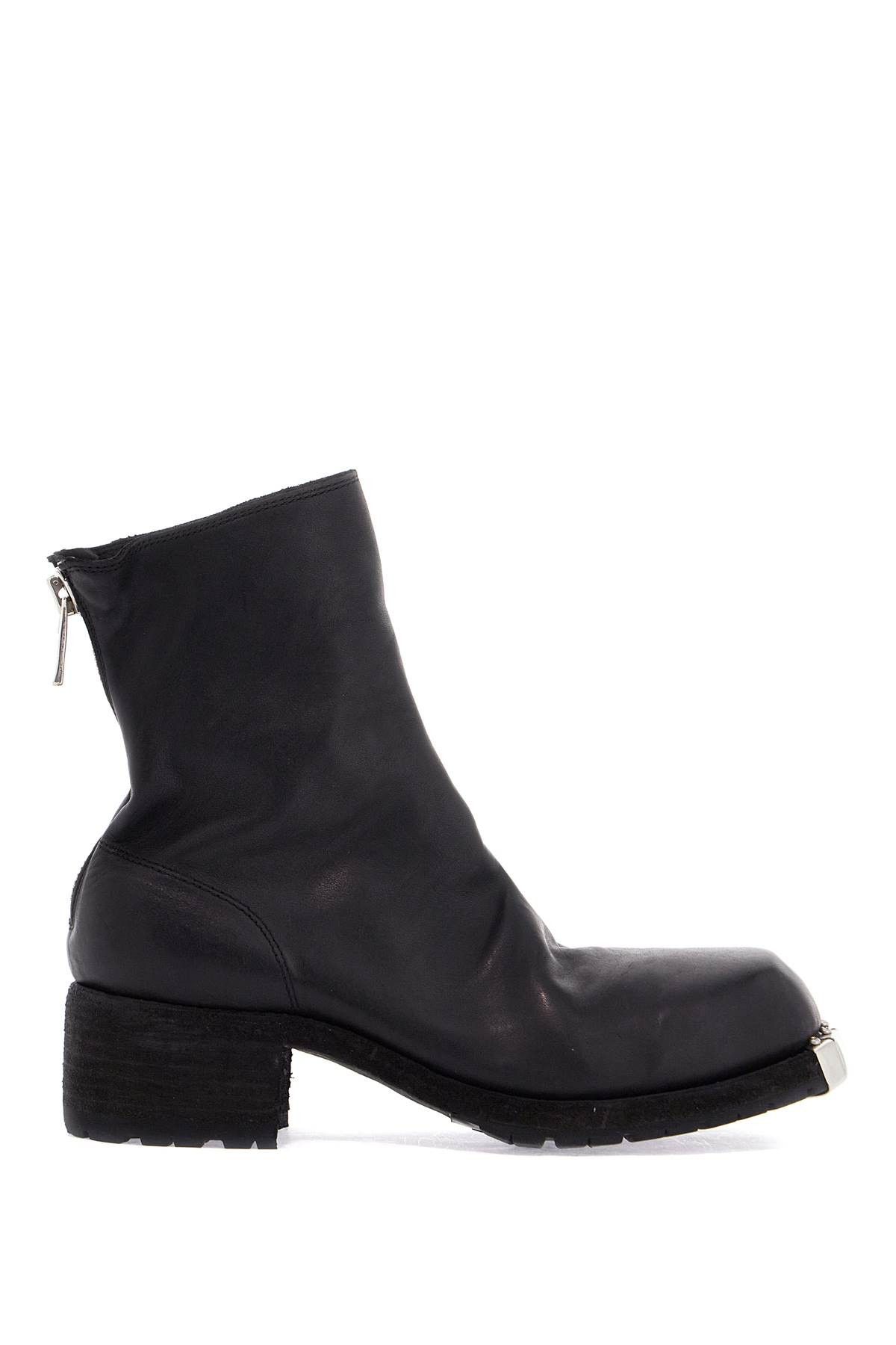 Guidi GUIDI Black Horse Leather Boots With Side Zip And Metal Insert ...