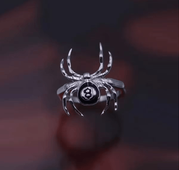 Streetwear 8 Ball Spider Ring - Chrome Silver Billiards Eight | Grailed