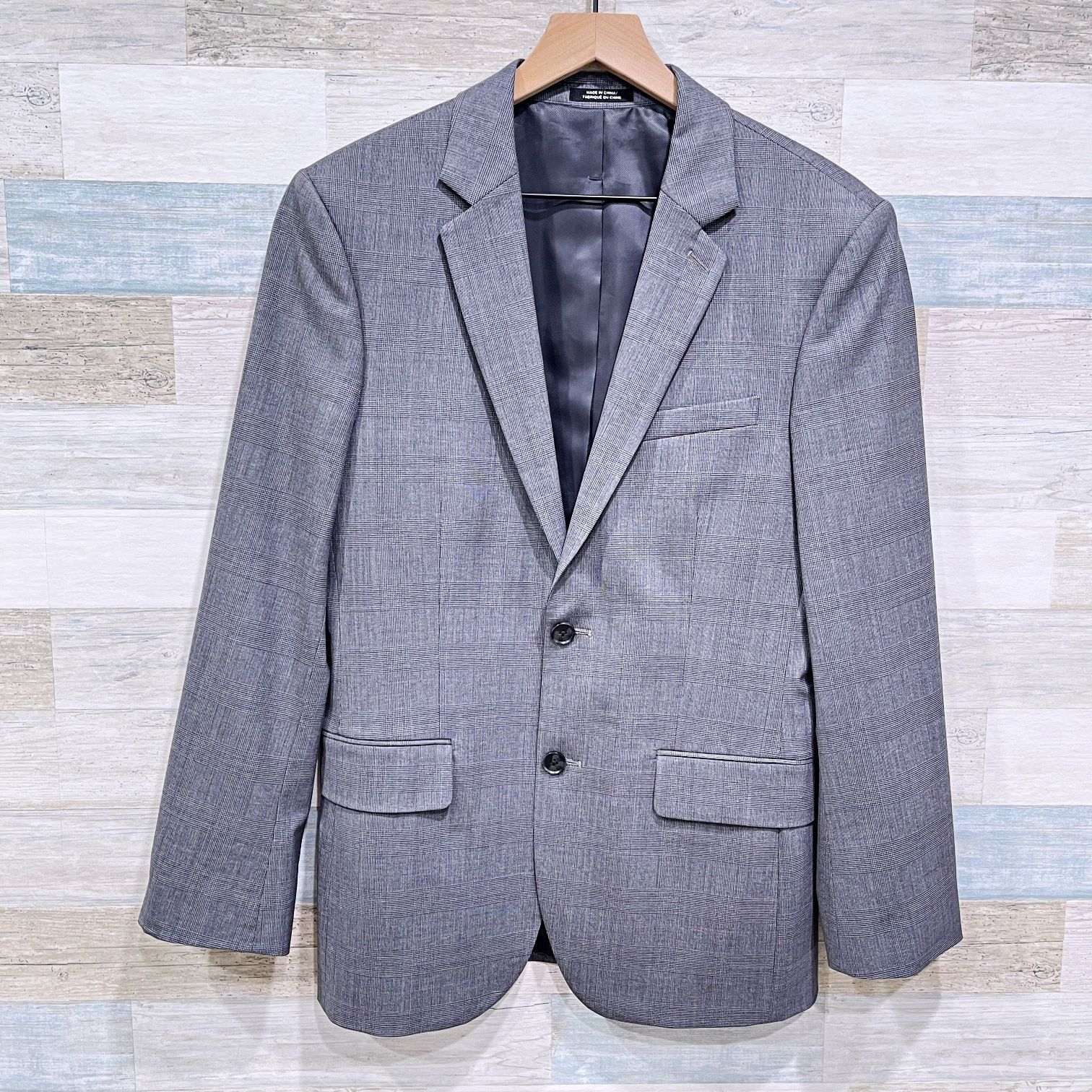 Express Express Producer Stretch Wool Suit Gray Glen Check 36S | Grailed