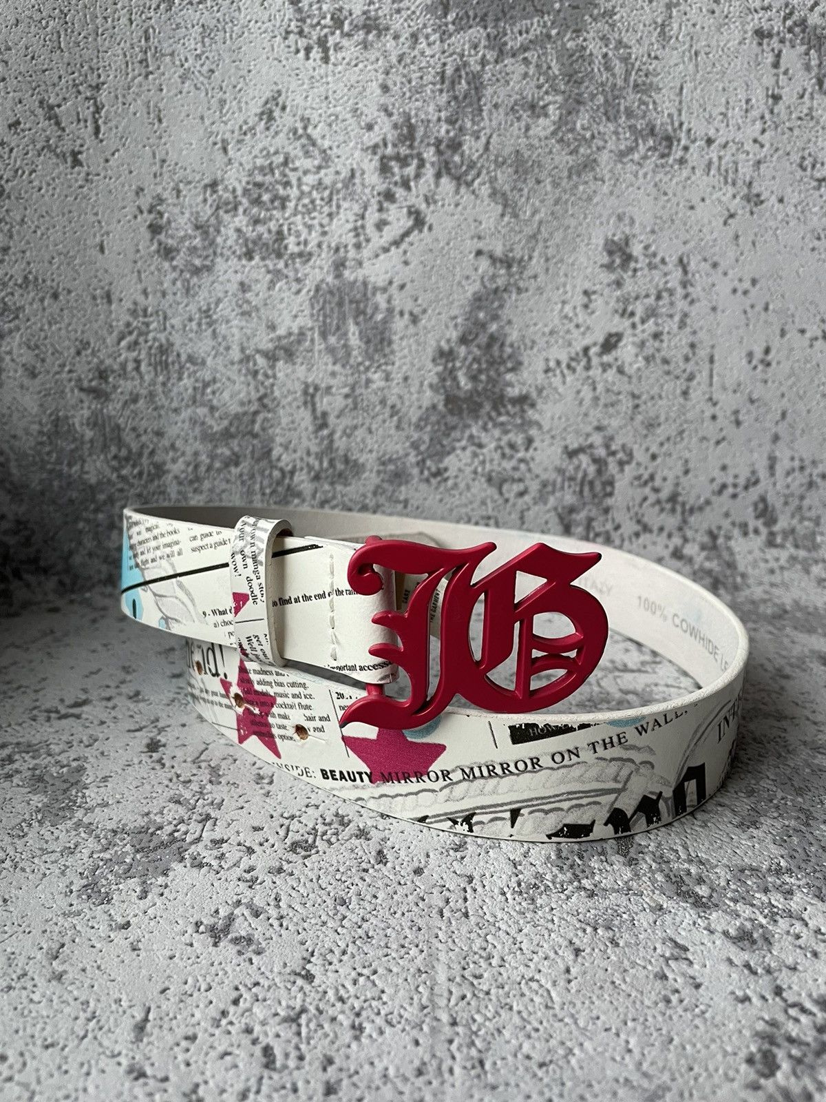 John Galliano × Luxury Rare John Galliano Newspaper y2k Leather Belt ...