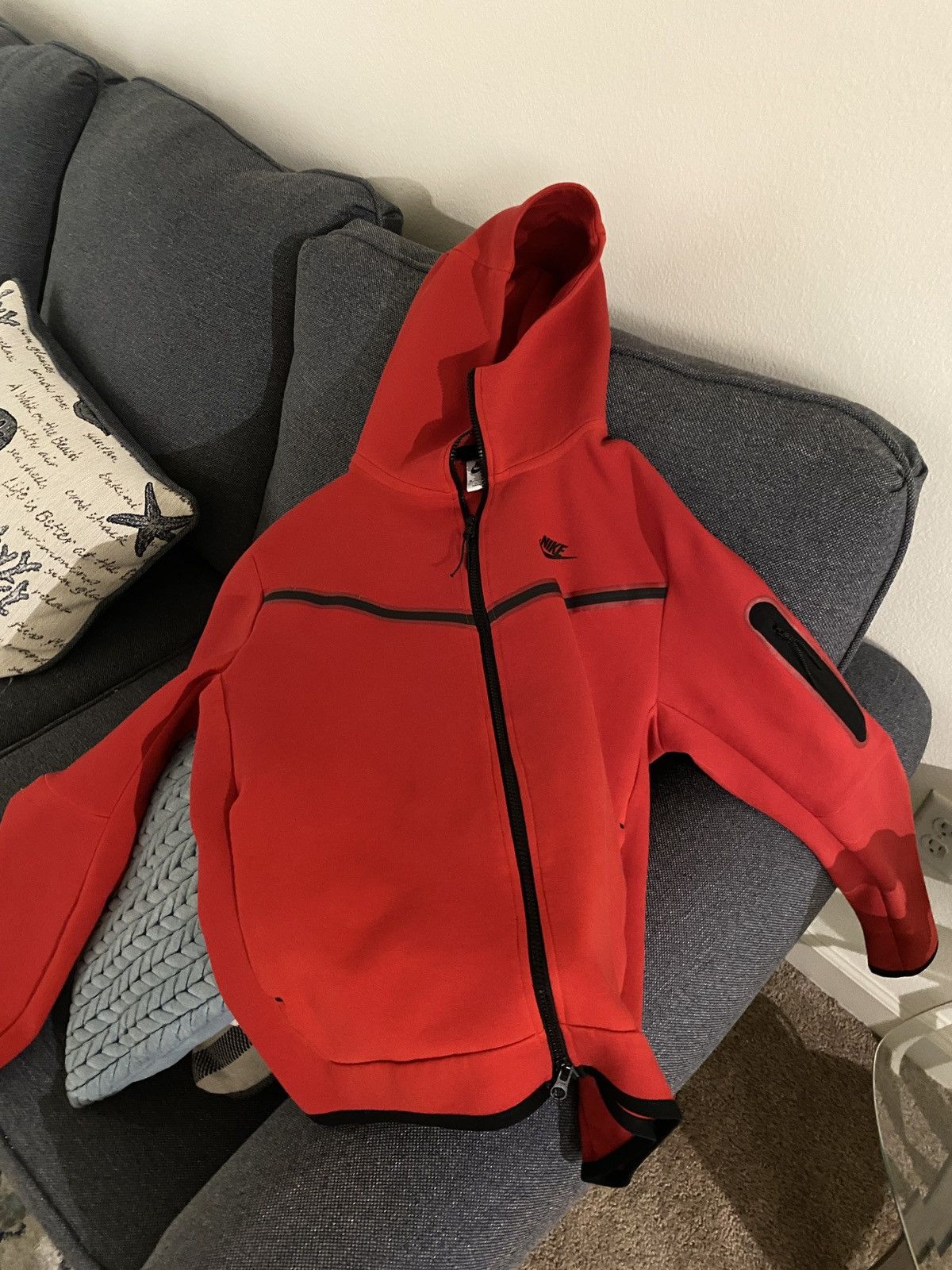 Nike Red Nike Tech Fleece Hoodie | Grailed