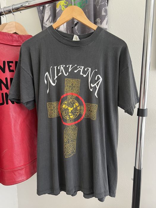 Vintage vintage 1991 nirvana t shirt pagan cross kurt cobain 90s tee ...