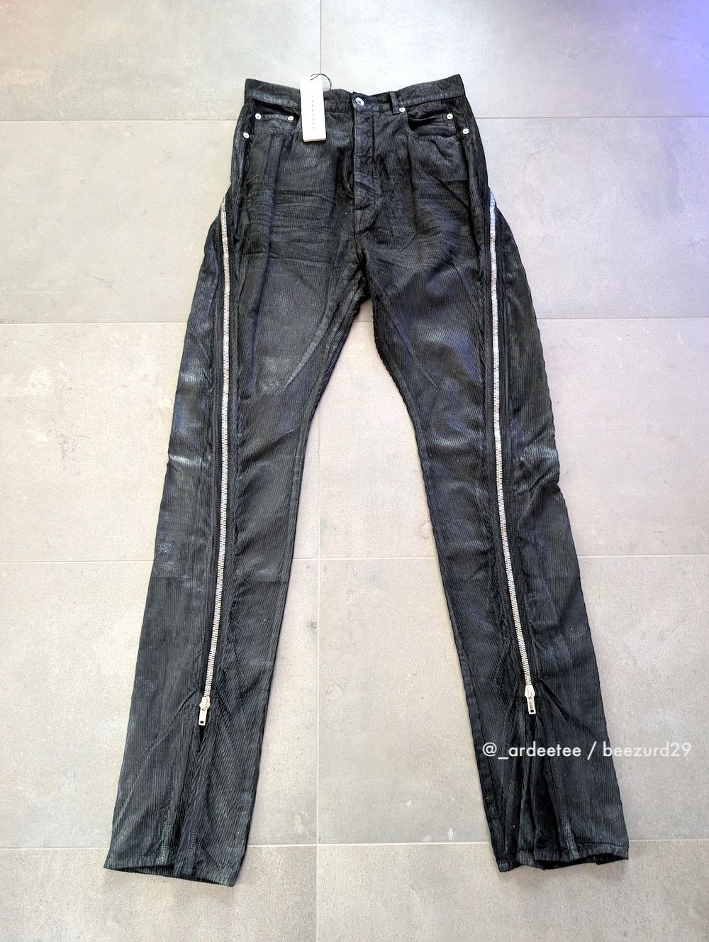 Rick Owens Drkshdw *NEW* BOLAN BANANA BLACK WAXED CORDUROY | Grailed