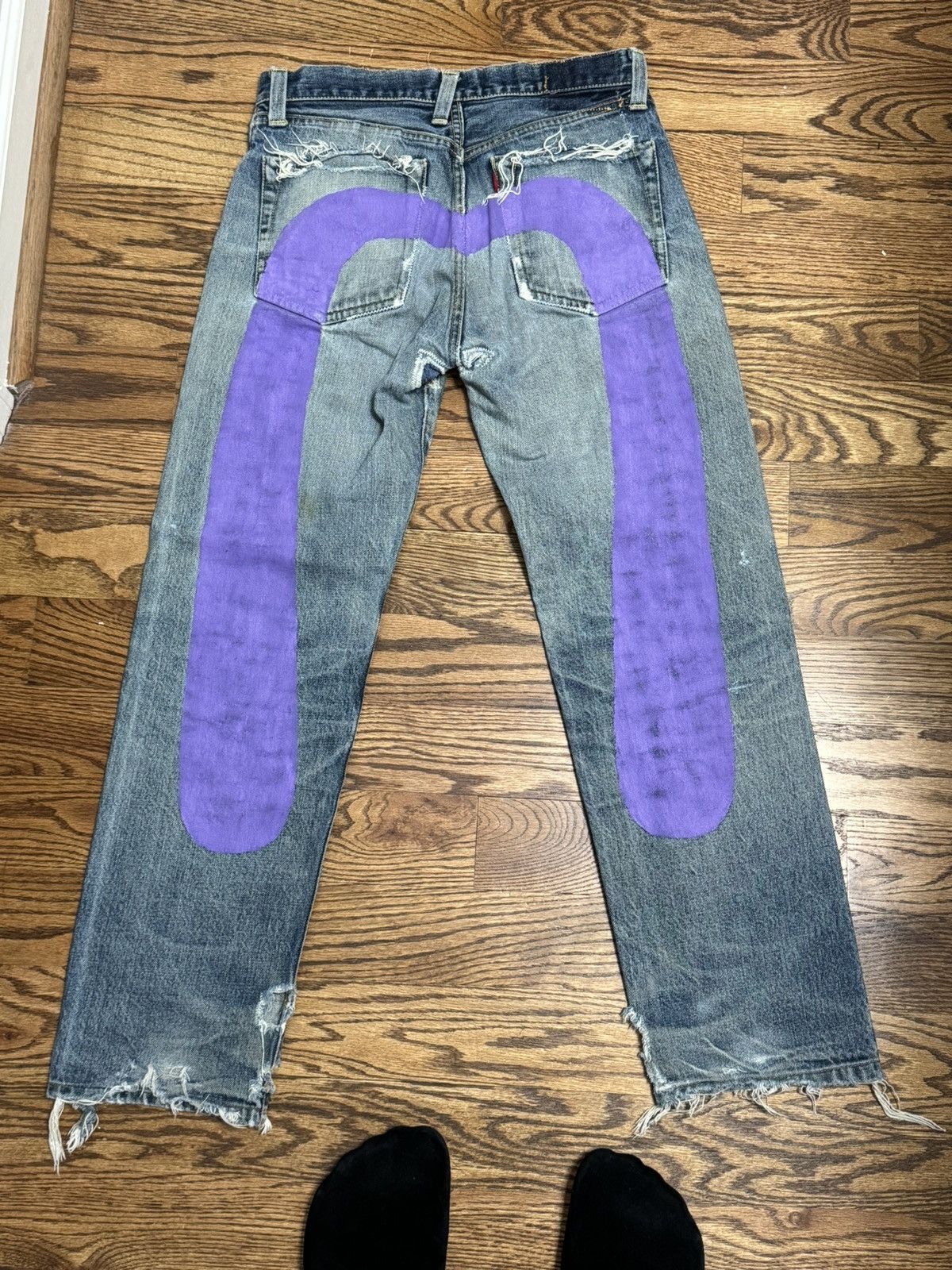 Evisu Baby Blue Evisu Jeans With Purple Logo | Grailed